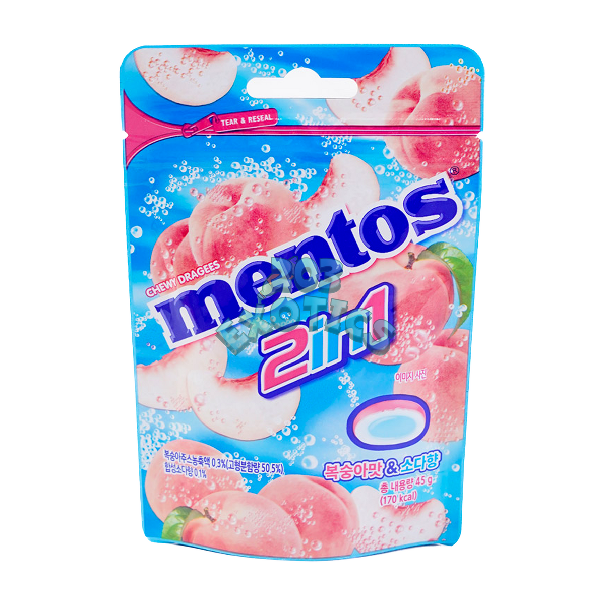 Mentos Duo 2in1 Peach Soda Flavor and (45g) | 203 Exotics