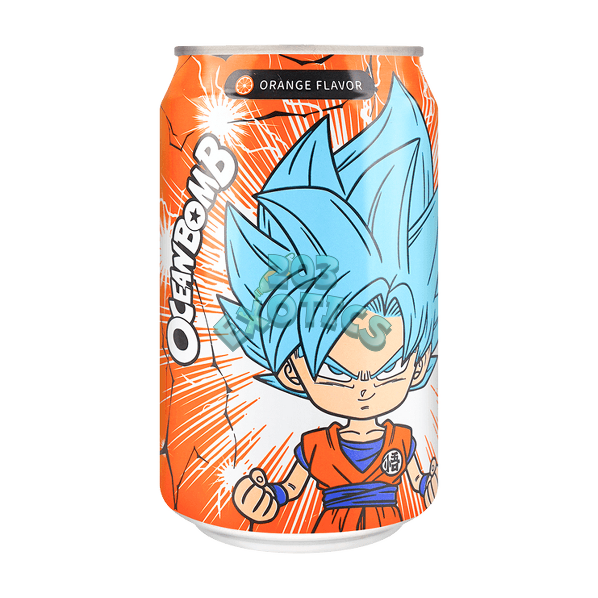 Dragon Ball Goku Blue Sparkling Water Orange Flavor | 203 Exotics