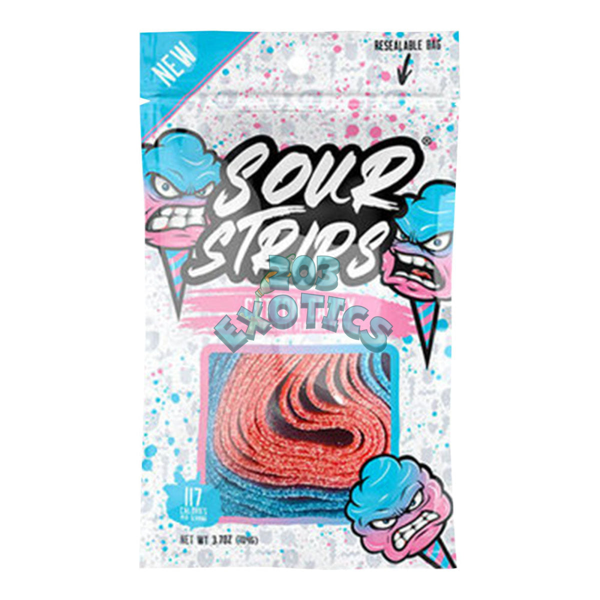 Sour Strips Cotton Candy Flavored (96g) | 203 Exotics