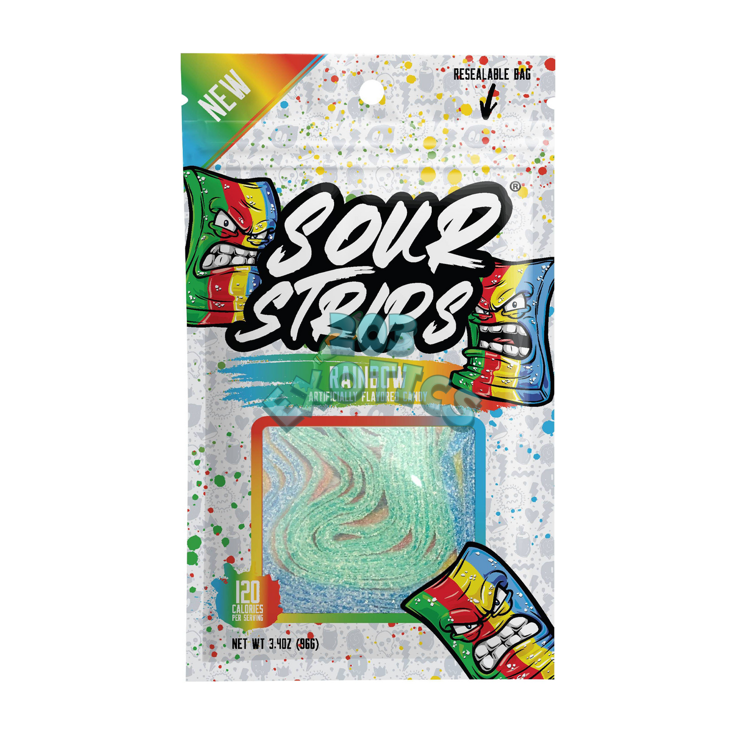 Sour Strips Rainbow Flavored (96g) | 203 Exotics